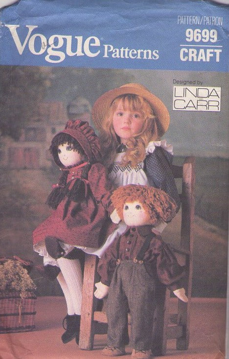 Vogue 9699 Vintage 80's Sewing Pattern Doll Crafts, Designer Linda Car ...